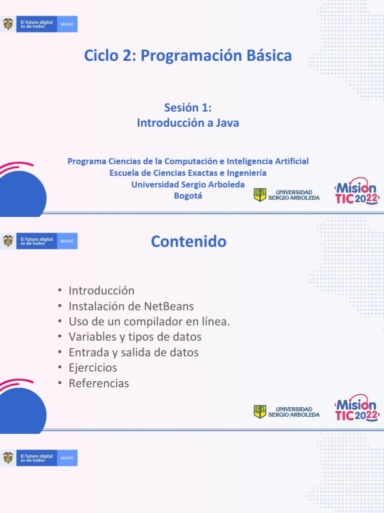 Introducción a Java y NetBeans | PDF | Java (lenguaje de programación) | Tipo de datos