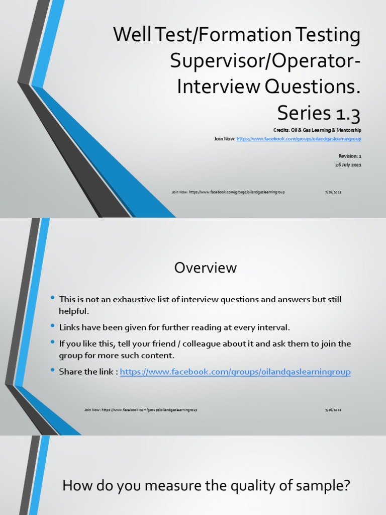 1.3 Well Test Operator Interview Questions | PDF | Pressure | Gases