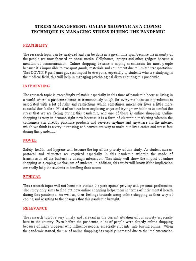 Coping Through Clicks: Evaluating Online Shopping as a Stress ...