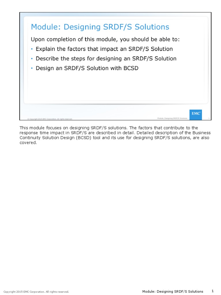 SRDF S | PDF | Replication (Computing) | Computer Network
