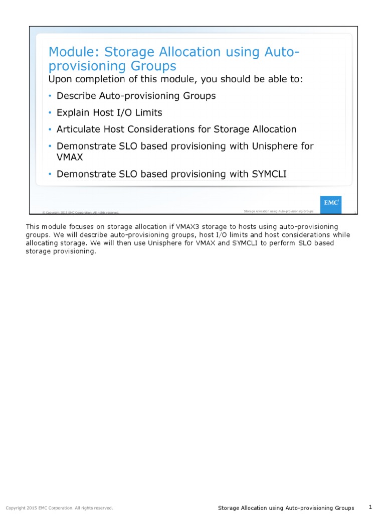 Storage Allocation Using Auto Provisioning | PDF | Command Line Interface | Computer Data Storage