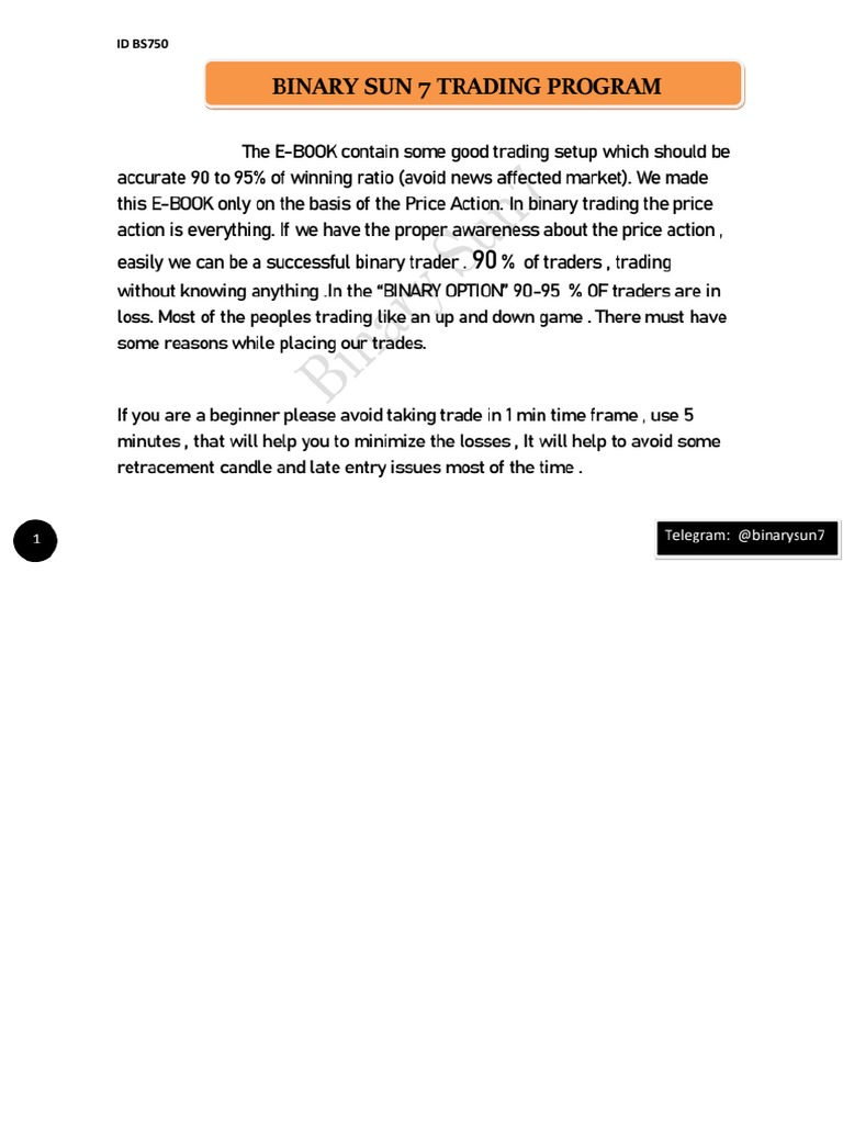 Binary Sun 7 Trading Program E-Book | PDF