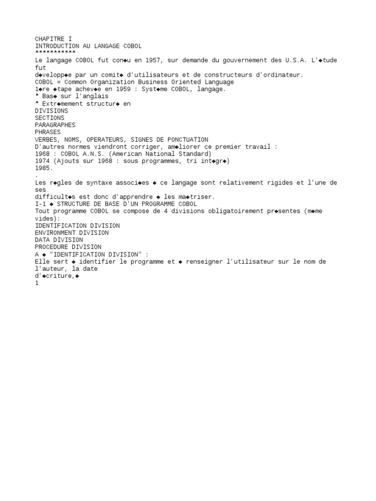 0257 Formation Langage Cobol | PDF | Informatique | Programmation ...