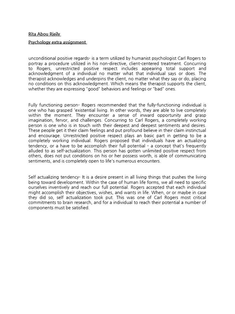 Psychology Extra Assignment | PDF