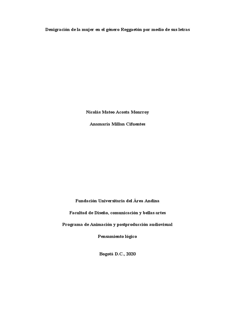 Denigración de La Mujer en El Género Reggaetón | PDF | Mujer | Erotismo