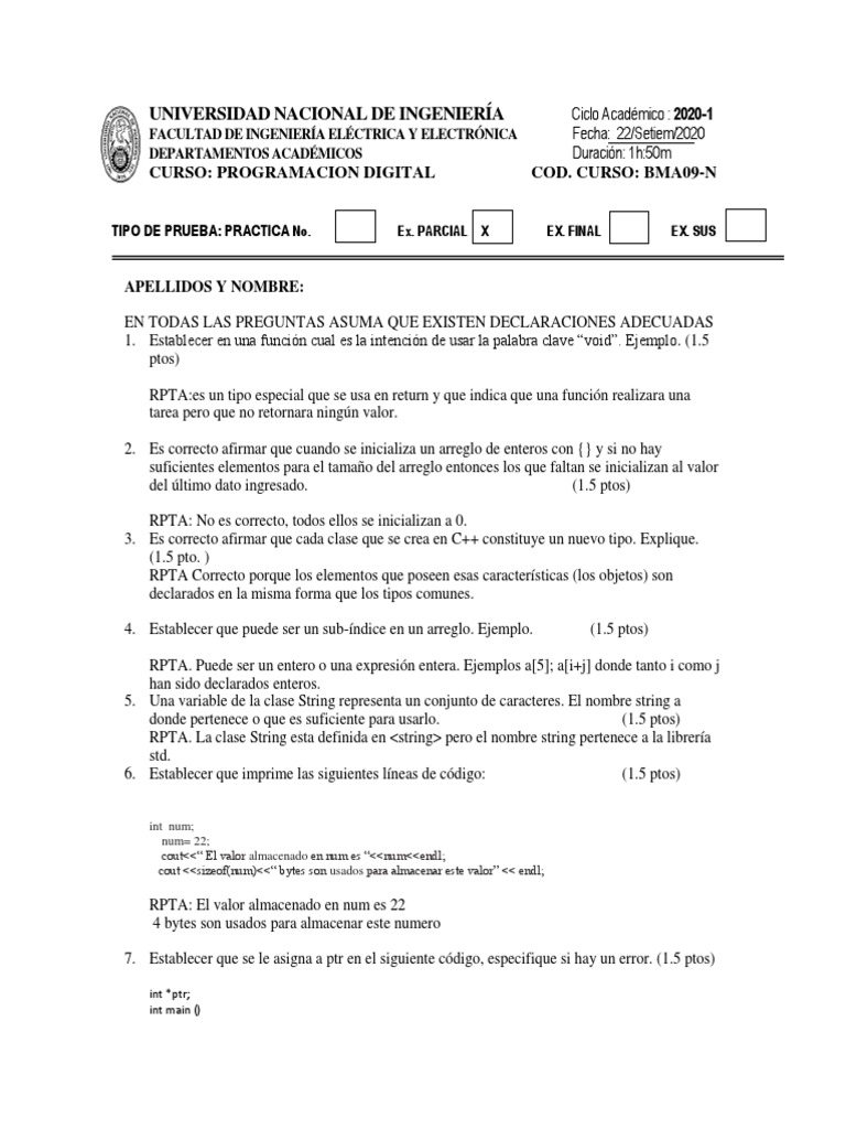 Prog Pc4-01-Sem 2020 1 Solucion | PDF | C ++ | Edad de información