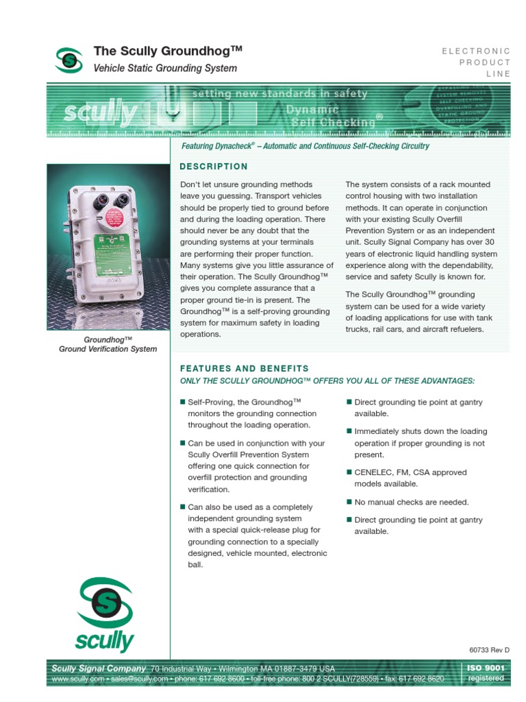The Scully Groundhog™: Vehicle Static Grounding System | PDF ...