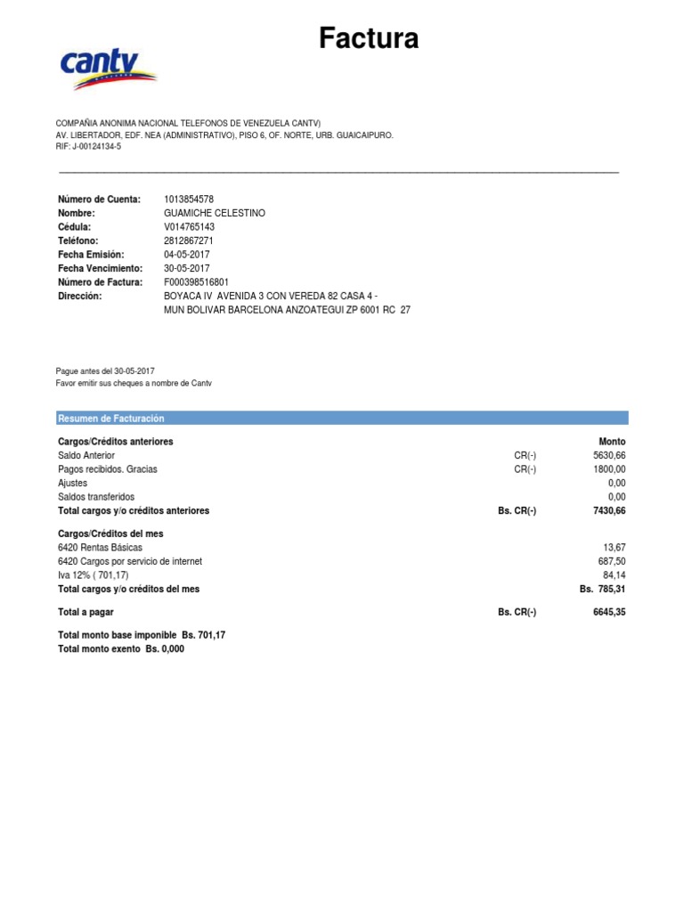 Factura | PDF | Venezuela | Gobierno