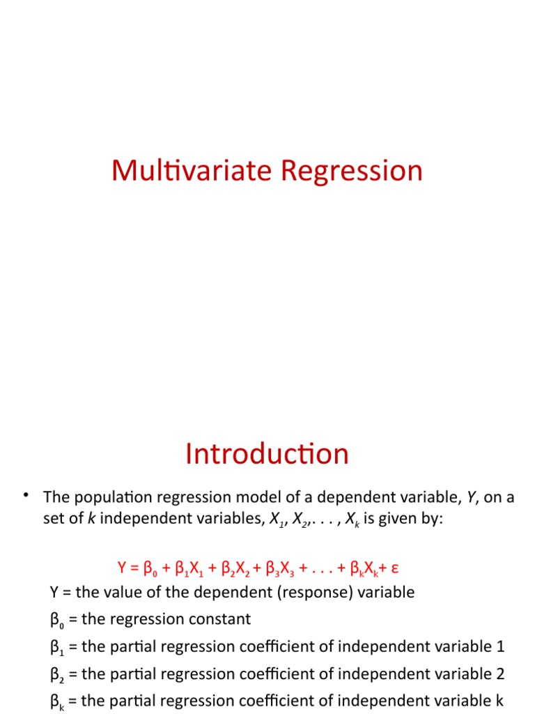 Multivariate Regression | PDF | Errors And Residuals | Regression Analysis
