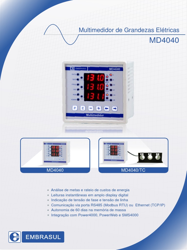 Md4040 Multimedidor de Grandezas Eletricas Md4040 Md4040 TC | PDF ...