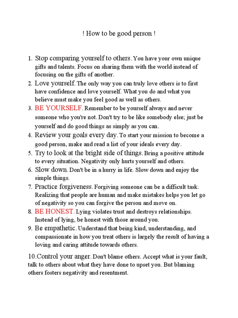 How To Be Good Person | PDF | Career & Growth | Lifestyle