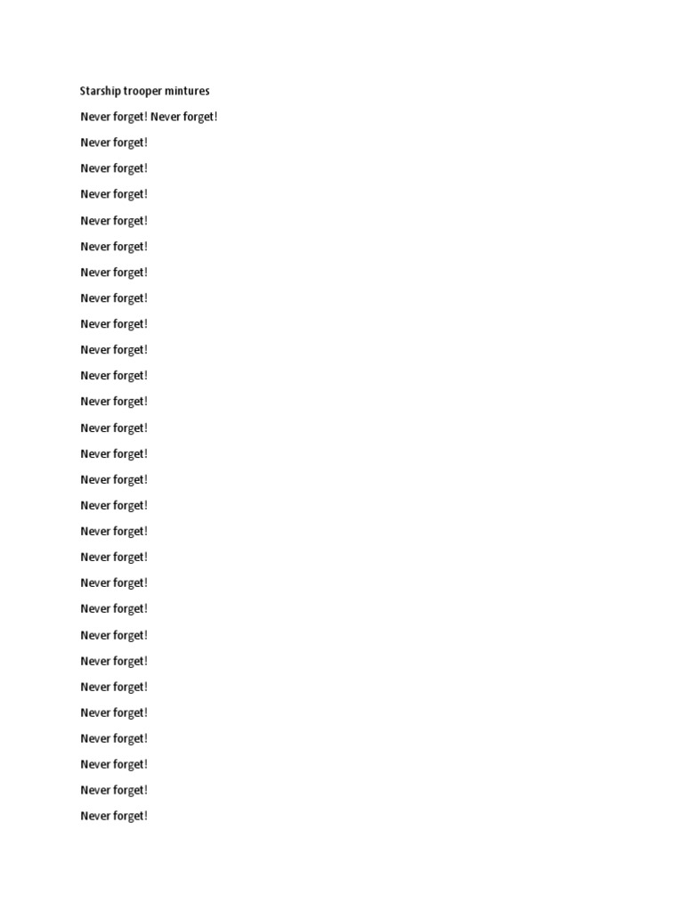 Never Forget! | PDF