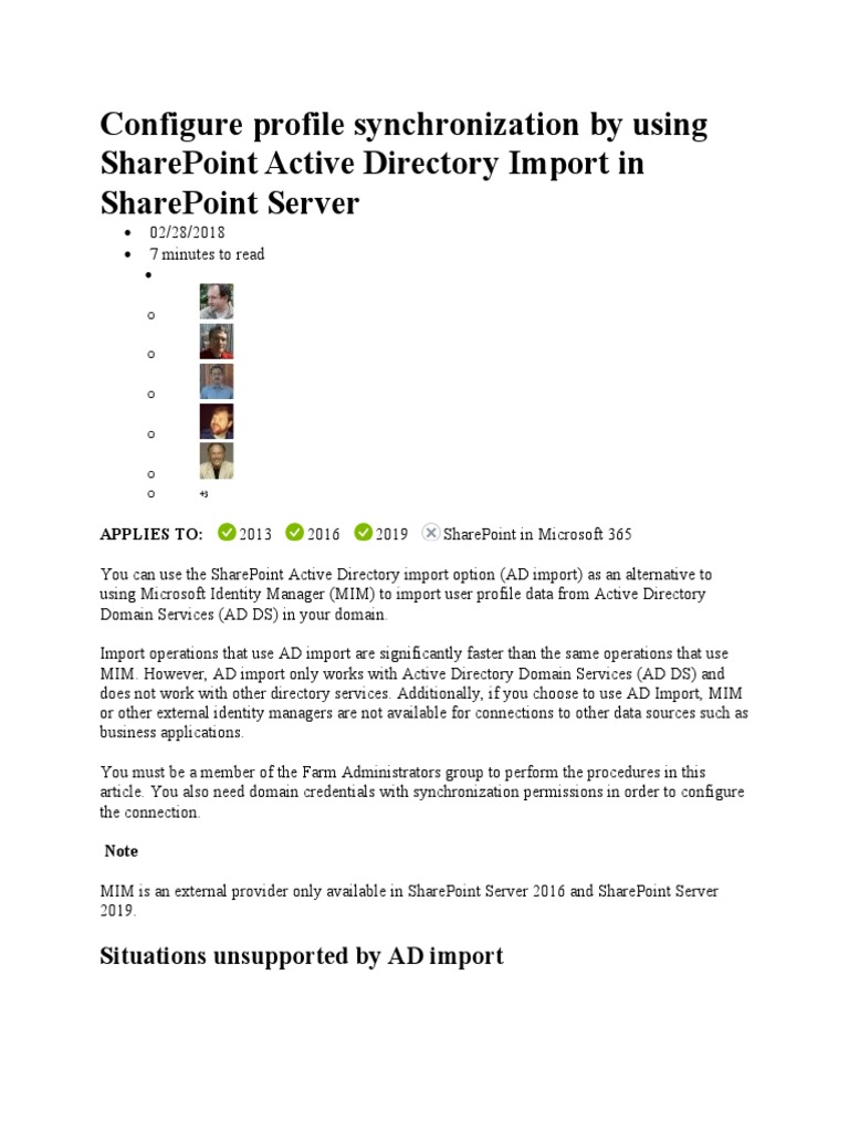 Configure Profile Synchronization by Using SharePoint Active Directory Import in SharePoint ...