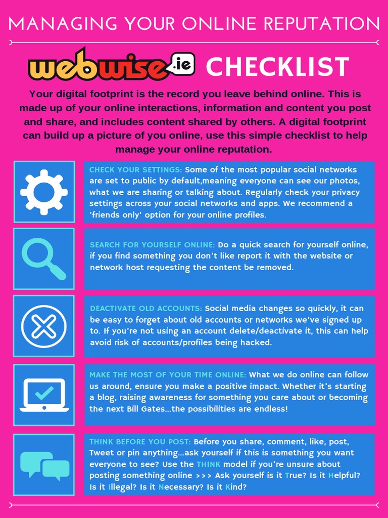 Managing Your Online Reputation: Checklist | PDF