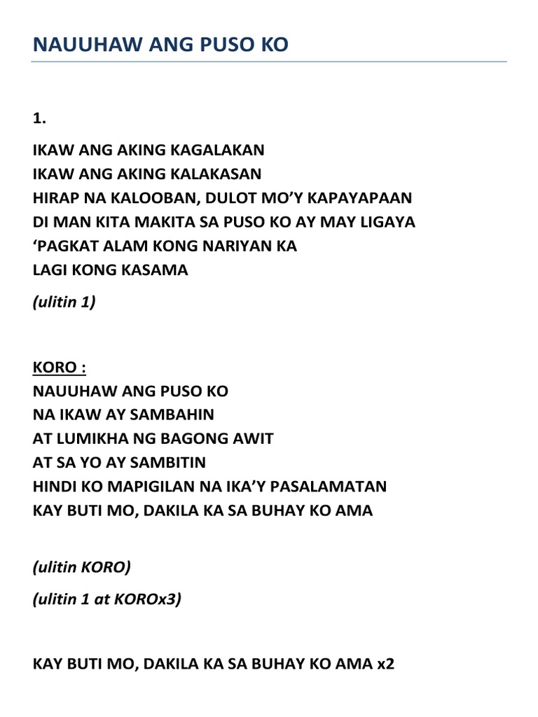 Nauuhaw Ang Puso Ko | PDF
