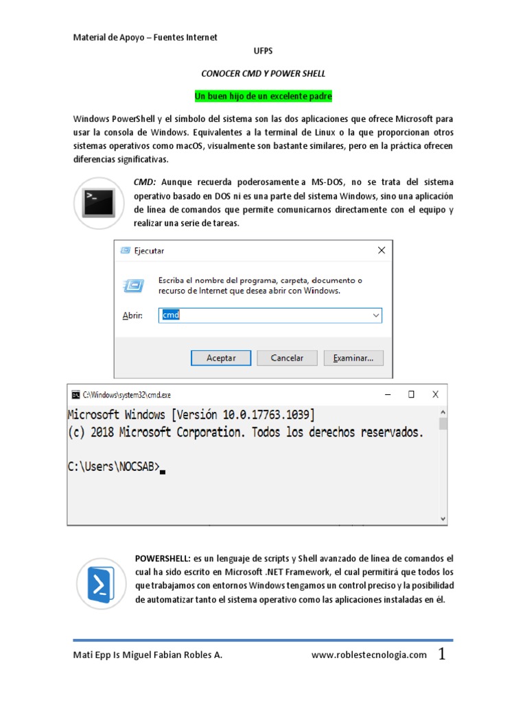 4 Clase Informacion General Del PC Comando SIMBOLO, POWER SHELL y ...