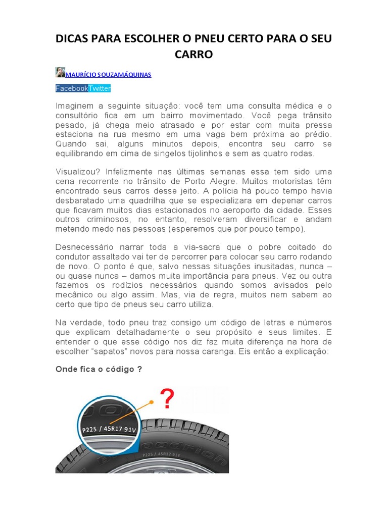 Como escolher os pneus certos para o seu carro: um guia completo sobre ...