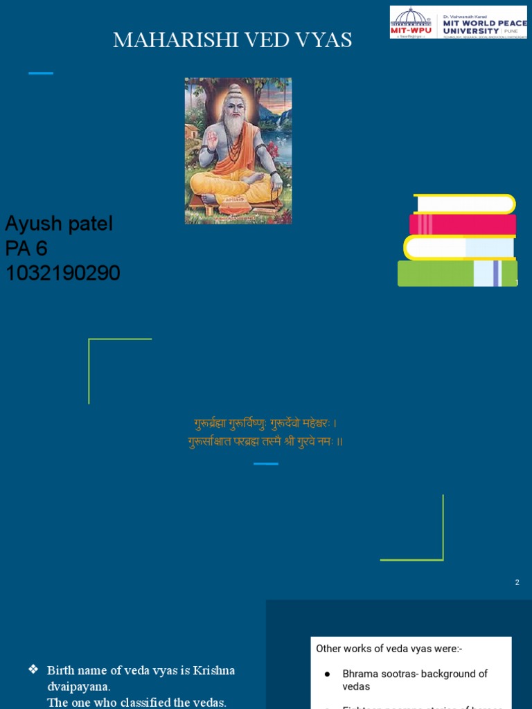 Veda Vyas Biography | PDF | Bhagavad Gita | Hindu Literature