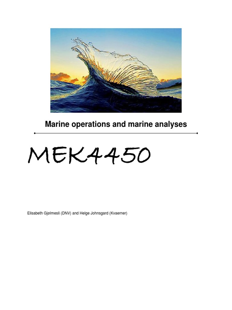 Offshore Installations Marine Operations and Marine Analysis | PDF ...