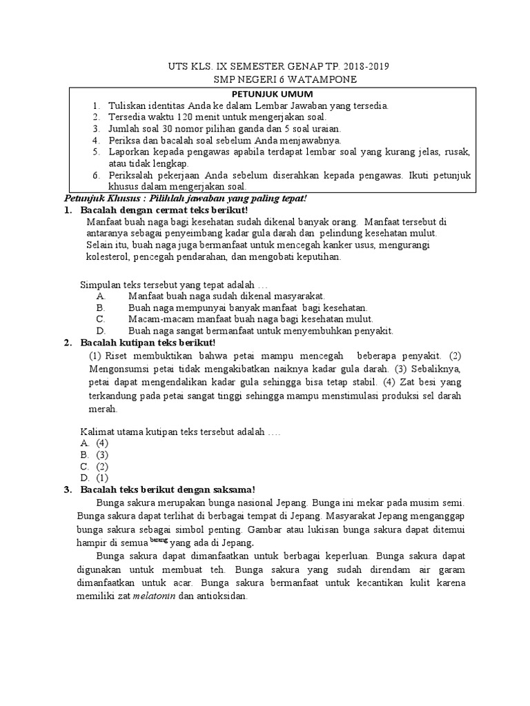 Uts KLS | PDF