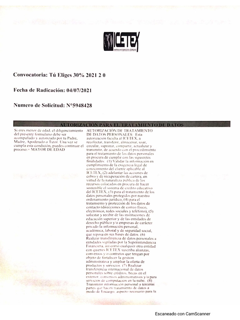 Formulario de Crédito Icetex | PDF