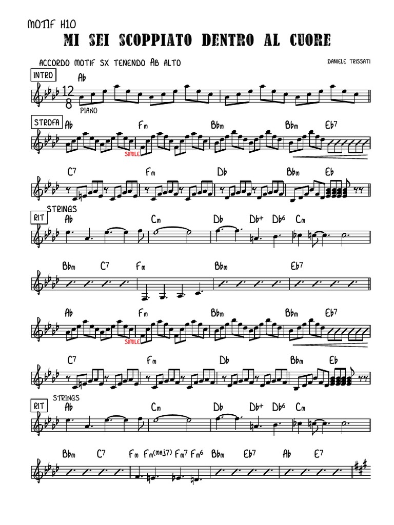 MI SEI SCOPPIATO DENTRO AL CUORE (Olla) 7 (1) - Tutto Lo Spartito | PDF