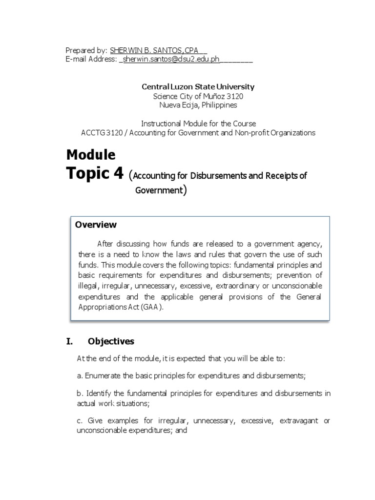 Supplemental Module B - Receipts and Disbursements | PDF | Expense | Prices