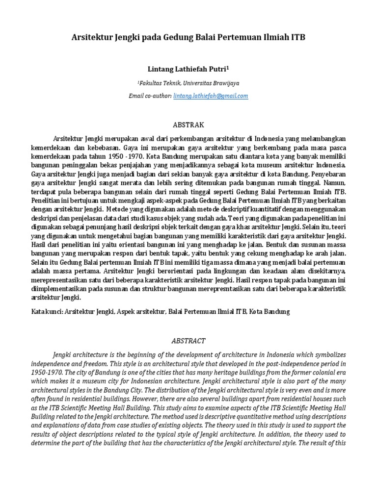 Draft Artikel Arsitektur Jengki - SP STA1 | PDF