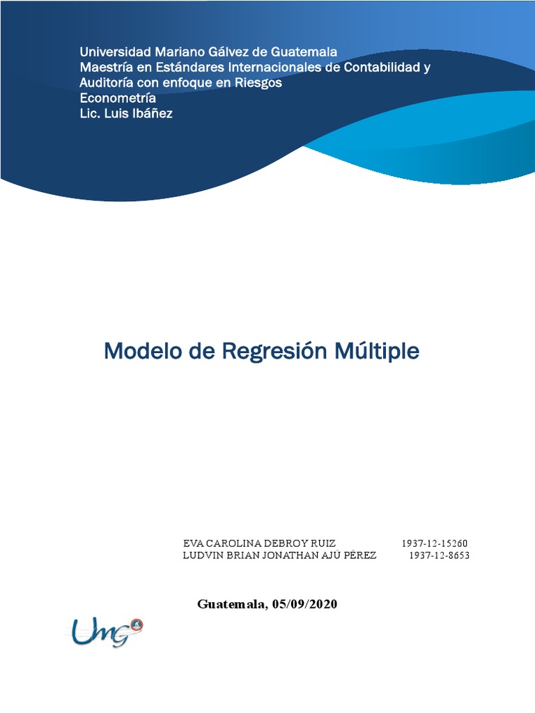 Modelo de Regresión Lineal Múltiple | PDF | Análisis de regresión | Mínimos cuadrados ordinarios