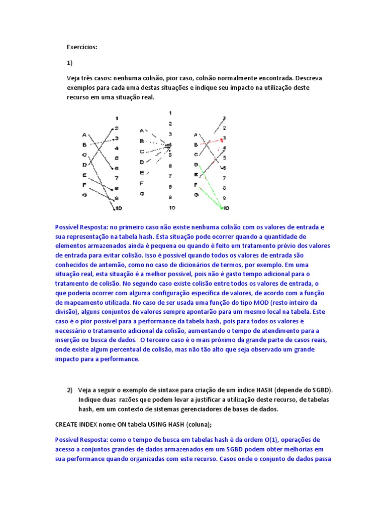 Exemplos e aplicações de tabelas hash | PDF | Tabela (banco de dados ...