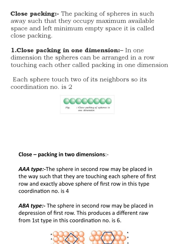 Close Packing:-The Packing of Spheres in Such | PDF