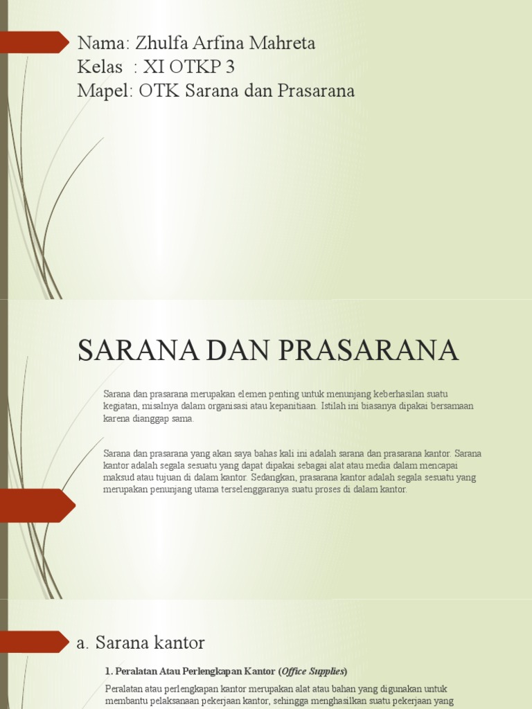 Contoh Sarana Dan Prasarana | PDF