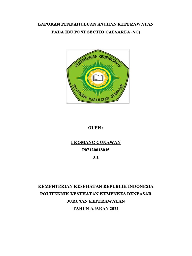 LP & ASKEP POST SC | PDF | Pengembangan Diri | Kesehatan Holistik