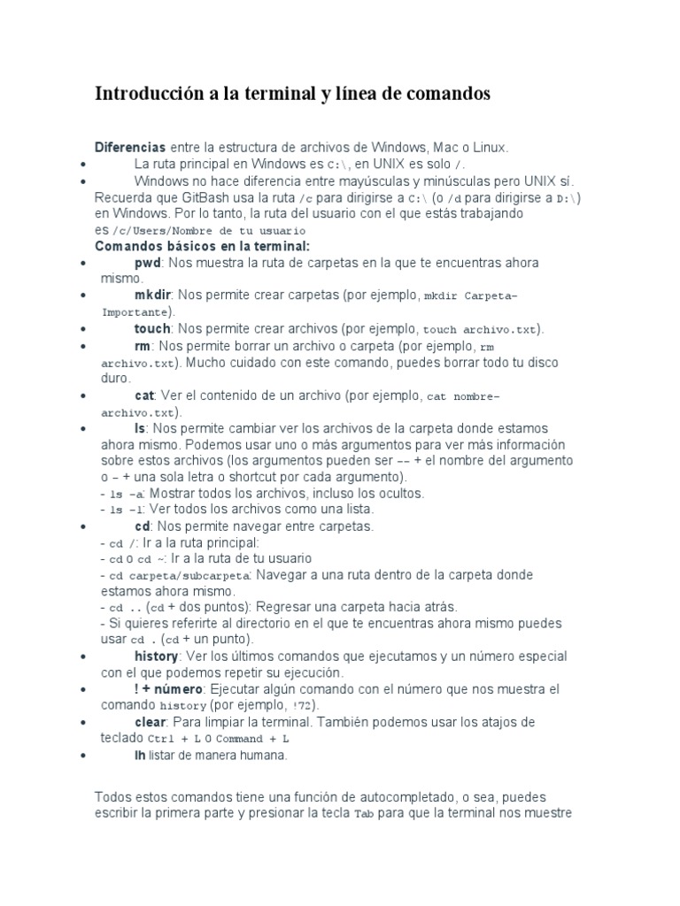 Terminal y Linea de Comandos | PDF | Archivo de computadora | Interfaz ...