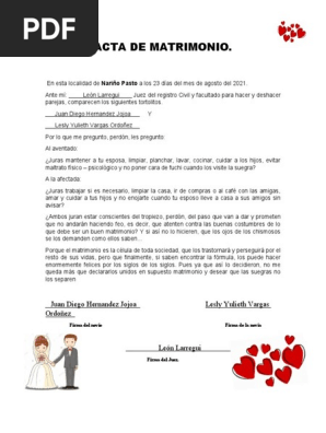 Acta De Matrimonio Novios Para Descargar｜Búsqueda De, 60% OFF