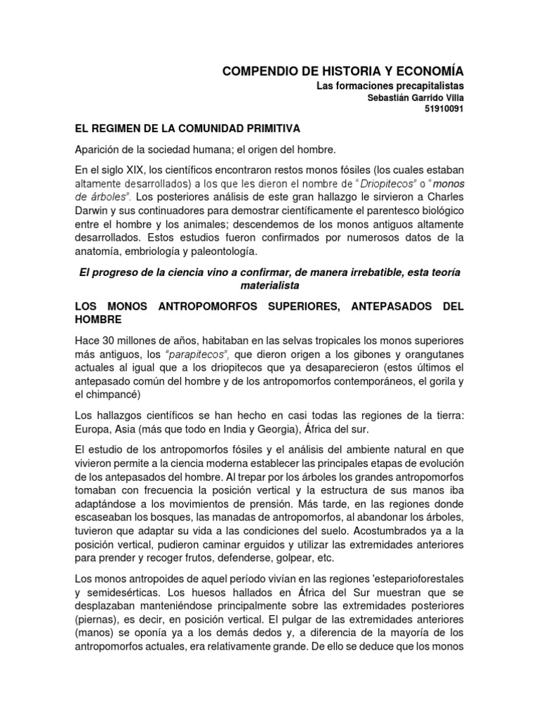 COMPENDIO DE HISTORIA Y ECONOMÍA - Resumen Segavi | PDF | Agricultura | Evolución