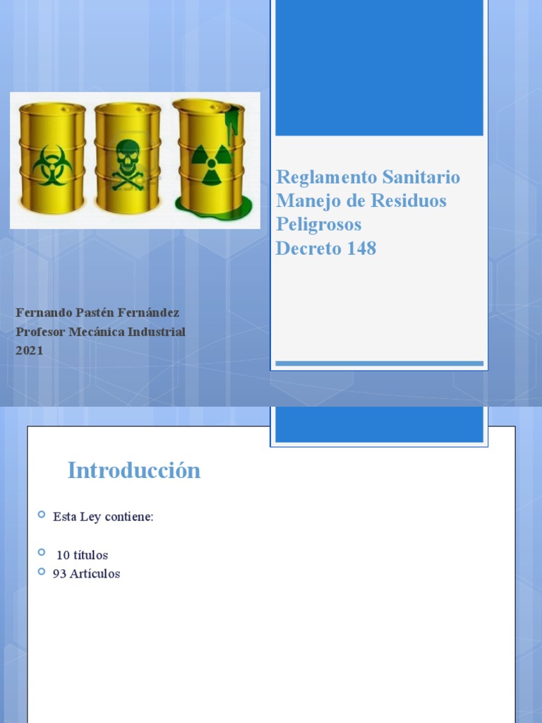 Decreto 148 NCH - Manejo de Sustancias Peligrosas | PDF | Toxicidad | Residuos