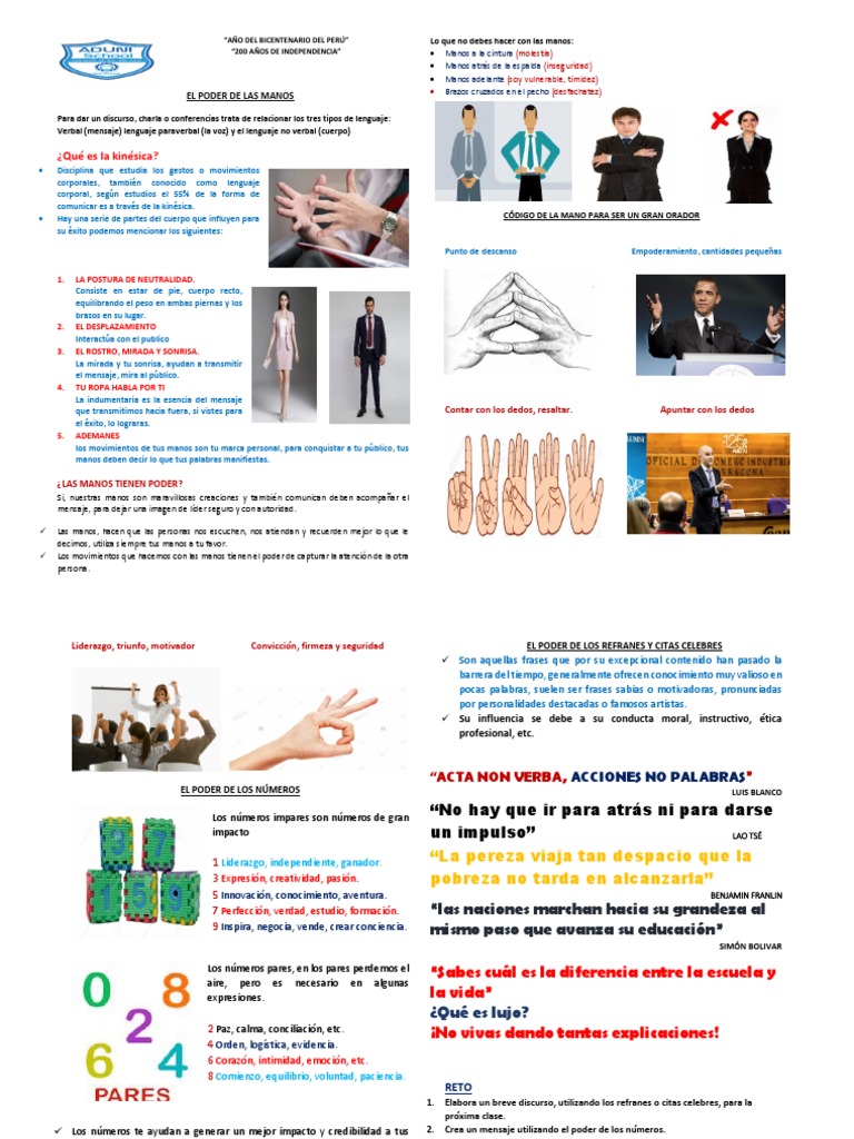 El Poder de Las Manos 1°2° Secundaria | PDF