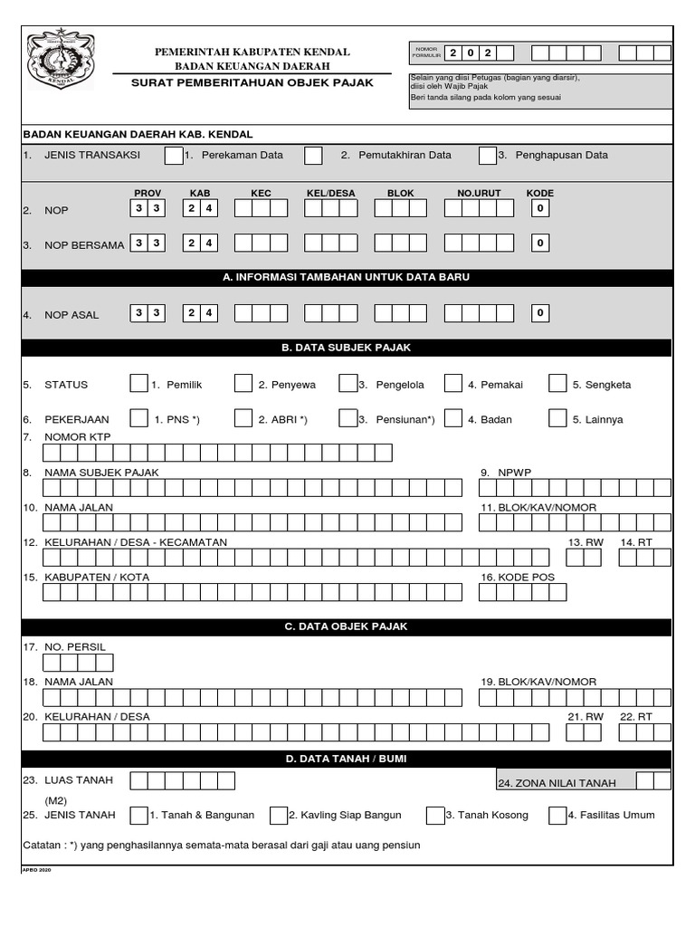 Formulir Spop Dan Lspop | PDF