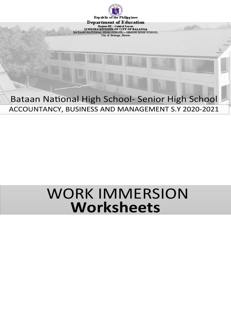 Abm Pre Immersion Worksheets1 | PDF | Learning | Human Nature