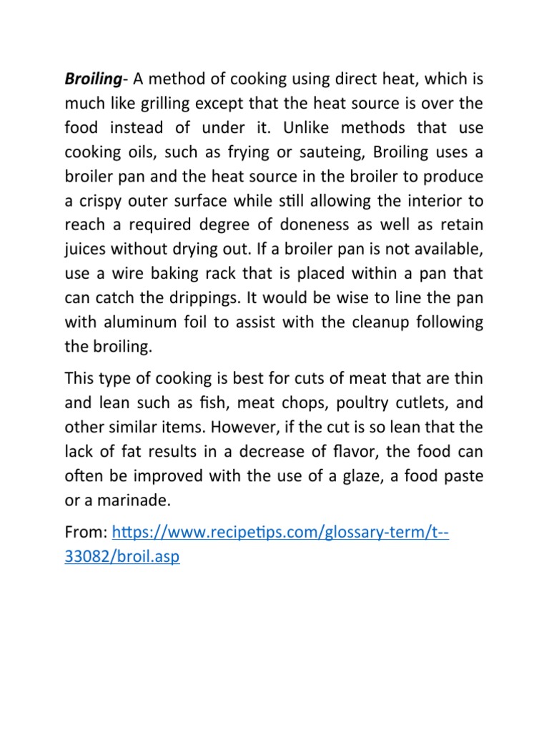 TLE (Methods of Cooking) | PDF | Grilling | Cooking