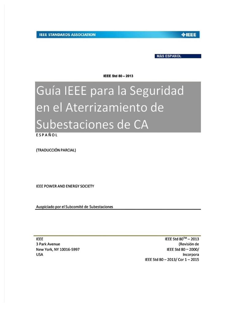 Ieee 80 2013 | PDF | Corriente eléctrica | Tierra