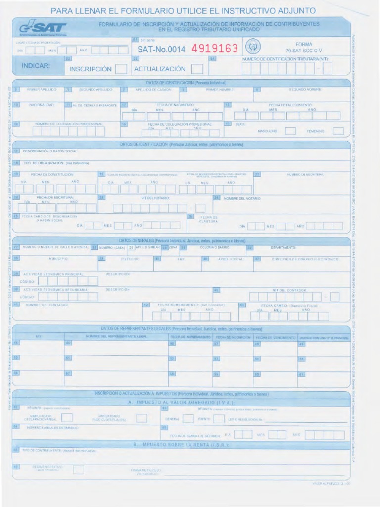 Formulario Sat 0014 1 | PDF