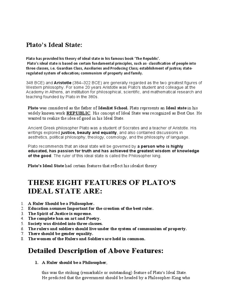 BLS - 1st Yr (1) Plato Ideal State | PDF | Plato | Niccolò Machiavelli