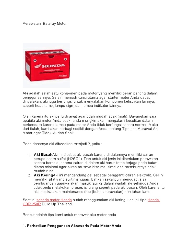 MENGURAI MISTERI PENGISIAN AKI MOTOR | PDF