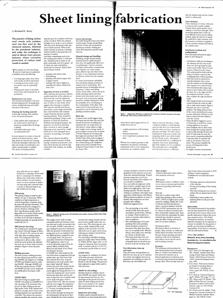 Sheet Lining Fabrication | PDF