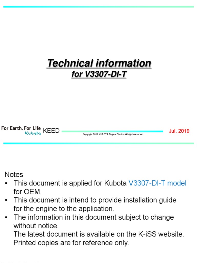 Technical Information: For V3307-DI-T | PDF | Horsepower | Engines