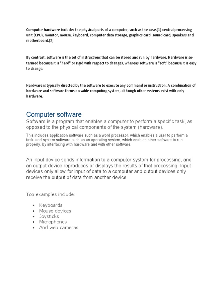 Understanding Computer Hardware and Software | PDF