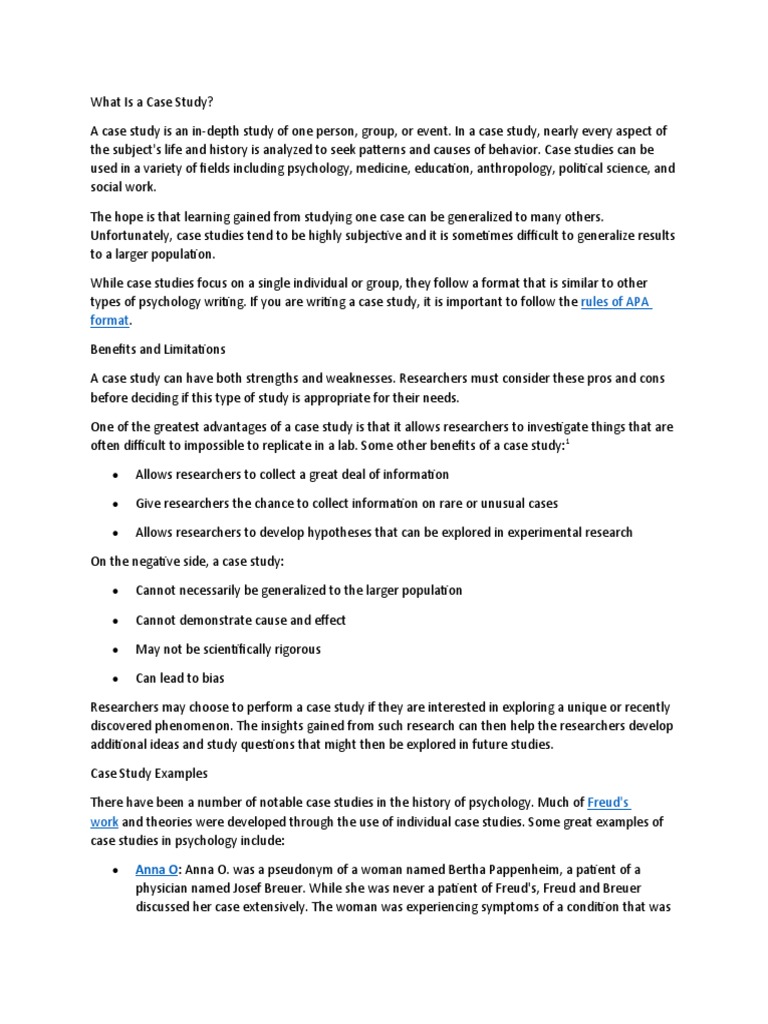 Case Study | PDF | Case Study | Psychology