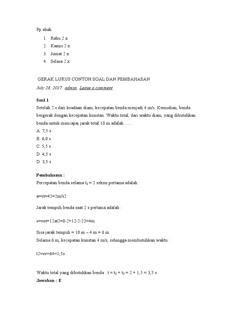 Soal Pas Fisika Kelas X | PDF